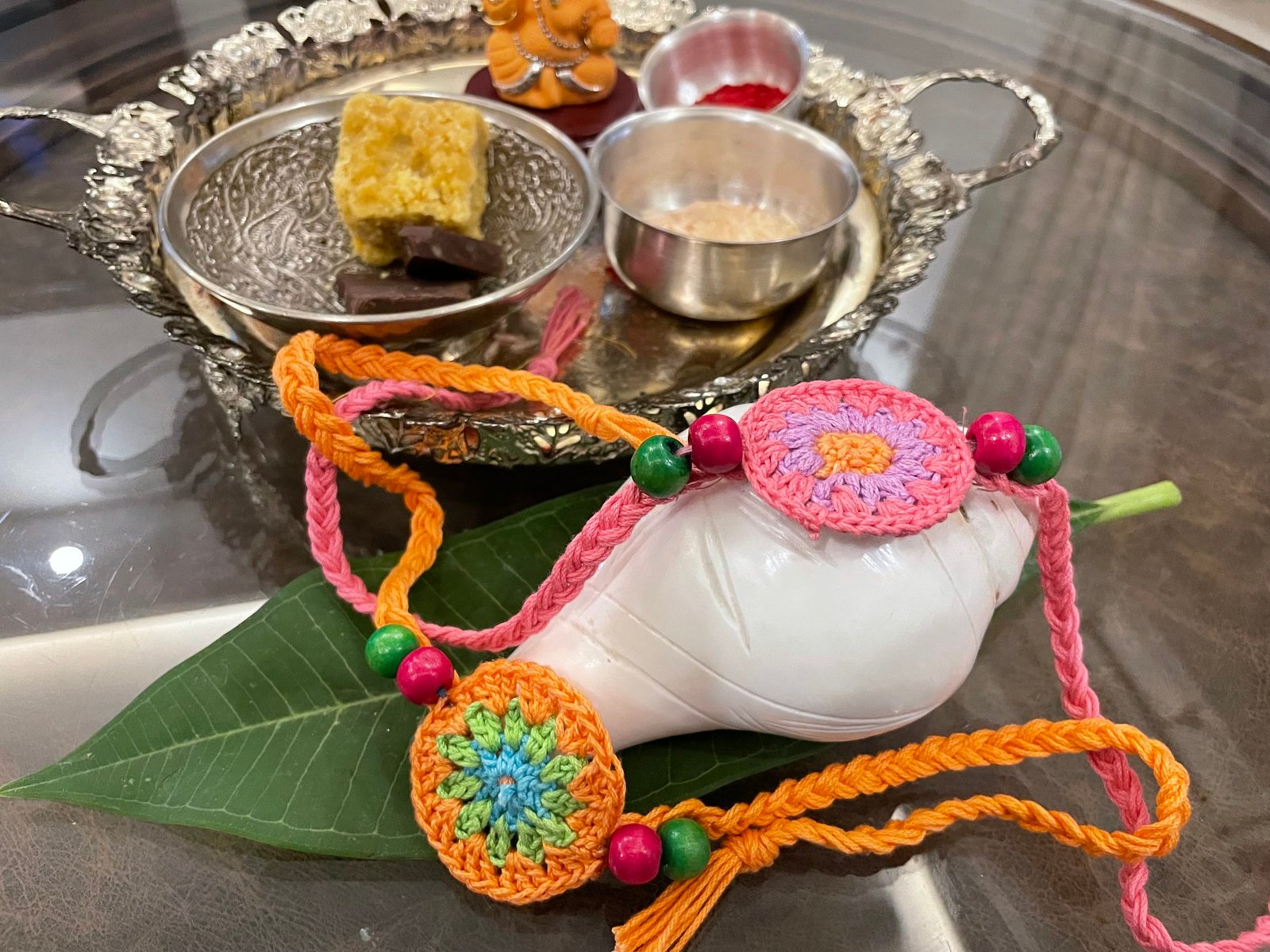 Banphool Rakhi Pink & Orange set of 2 - Bells & Whistles