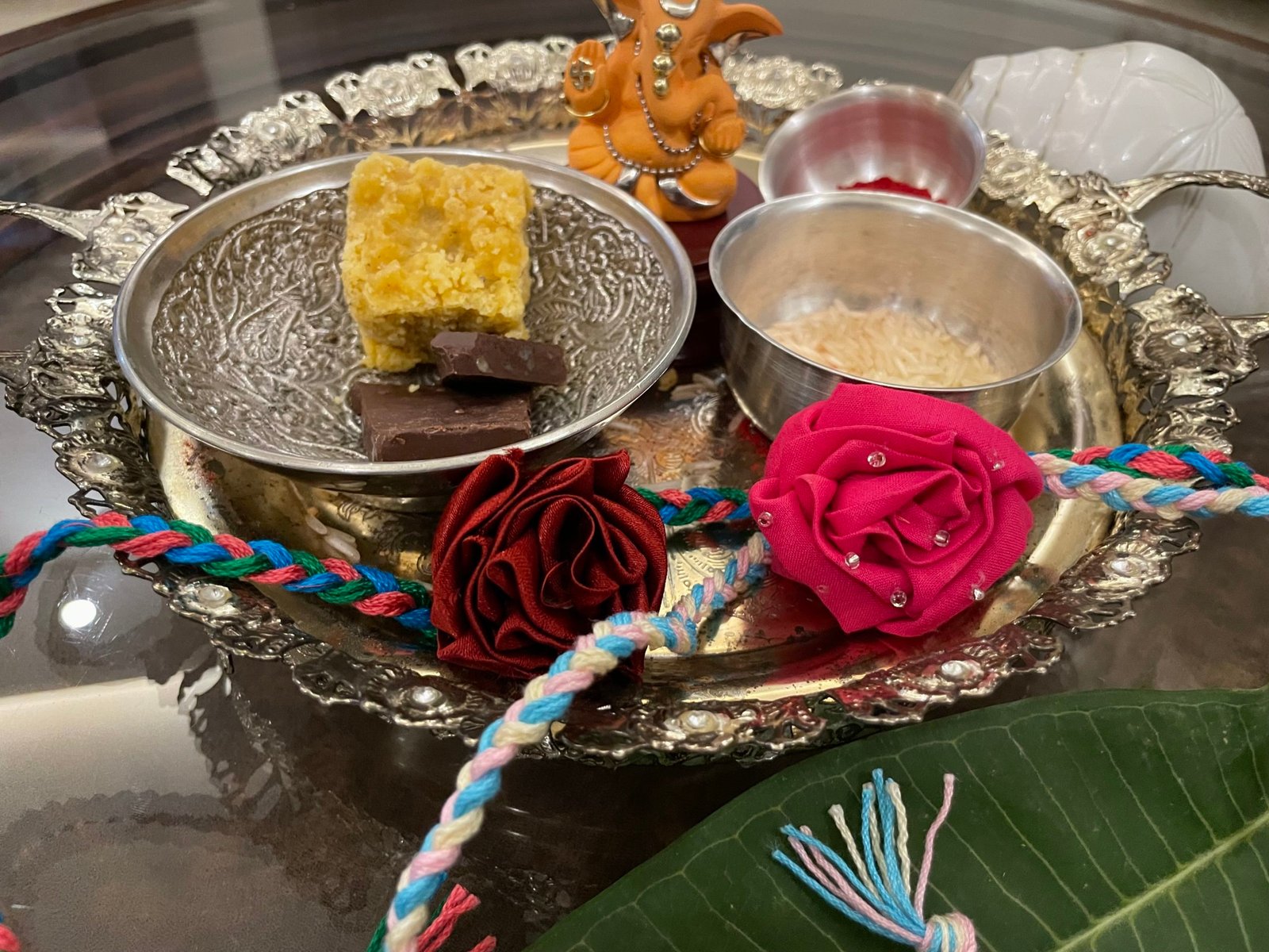 Gulab Red & Pink Rakhi set of 2 - Bells & Whistles