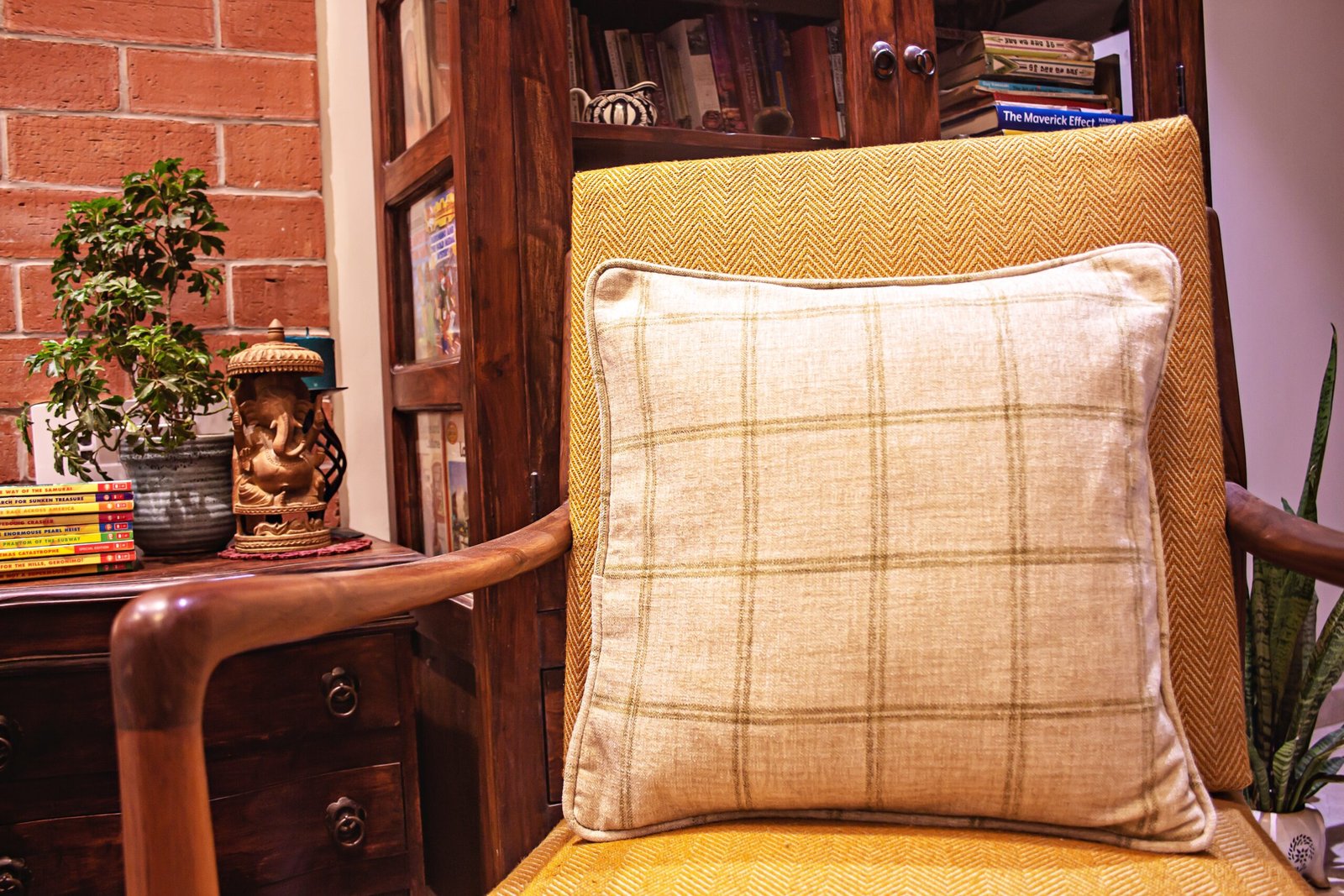 Cyra Green Chenille Cotton/Linen Checks - Bells & Whistles